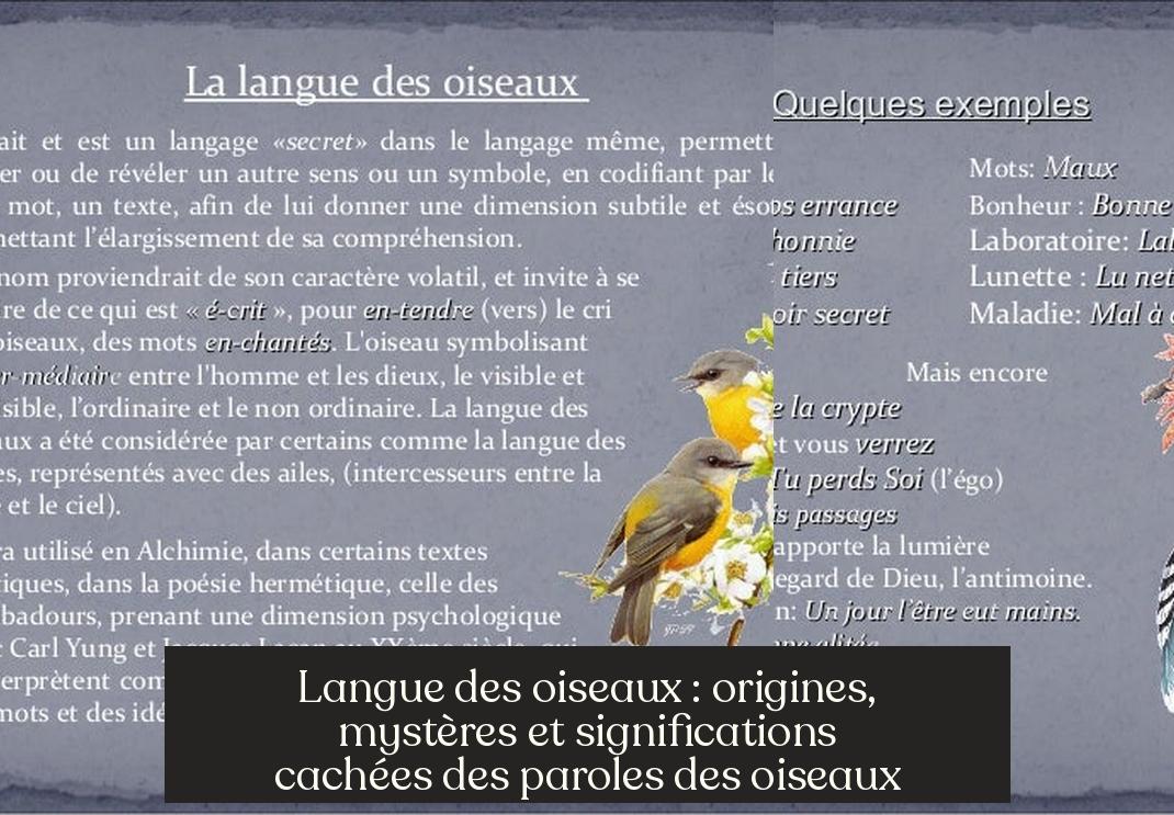 Langue des oiseaux : origines, mystères et significations cachées des ...