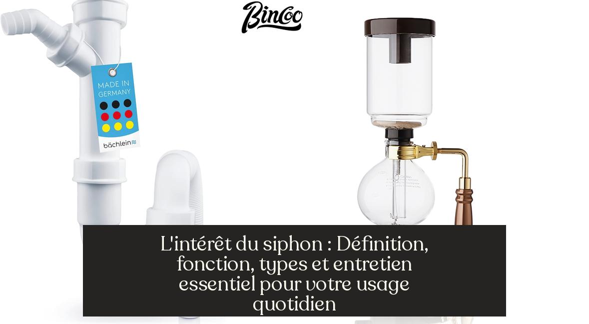 L'intérêt du siphon : Définition, fonction, types et entretien ...