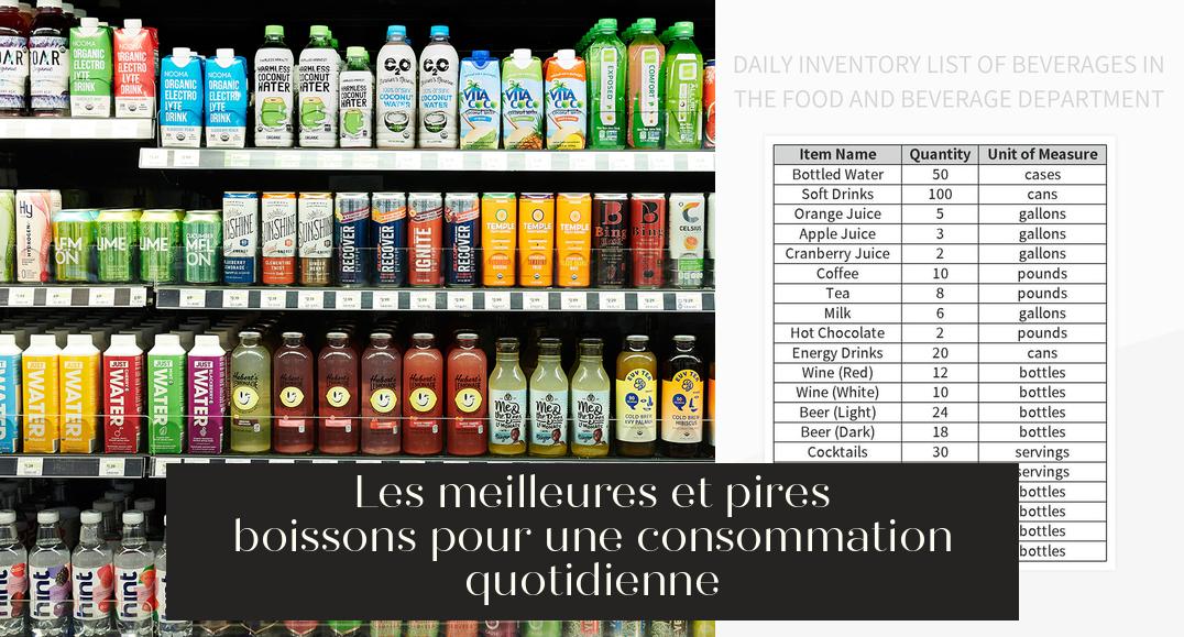 Les meilleures et pires boissons pour une consommation quotidienne ...