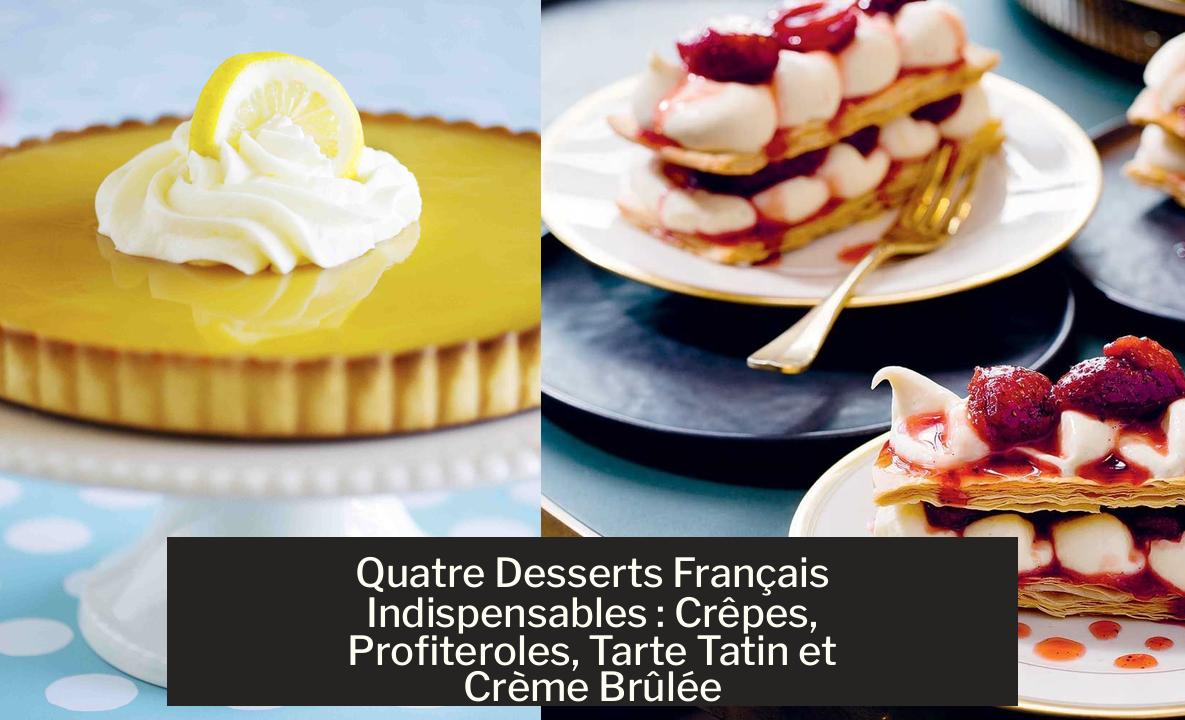 Quatre Desserts Français Indispensables : Crêpes, Profiteroles, Tarte ...