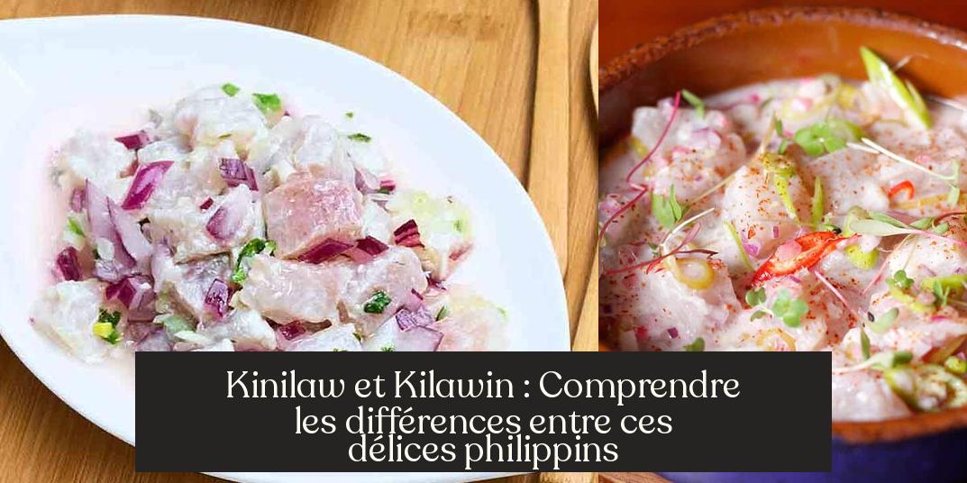 Kinilaw et Kilawin : Comprendre les différences entre ces délices ...